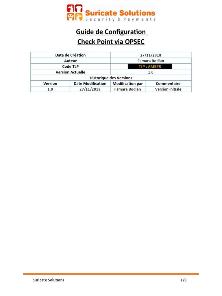 Guide de Configuration Des Équipements Check Point Via OPSEC | PDF | Protocoles Internet ...