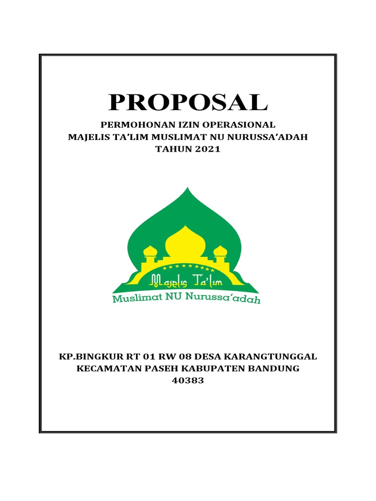 Cover Proposal Muslimat | PDF
