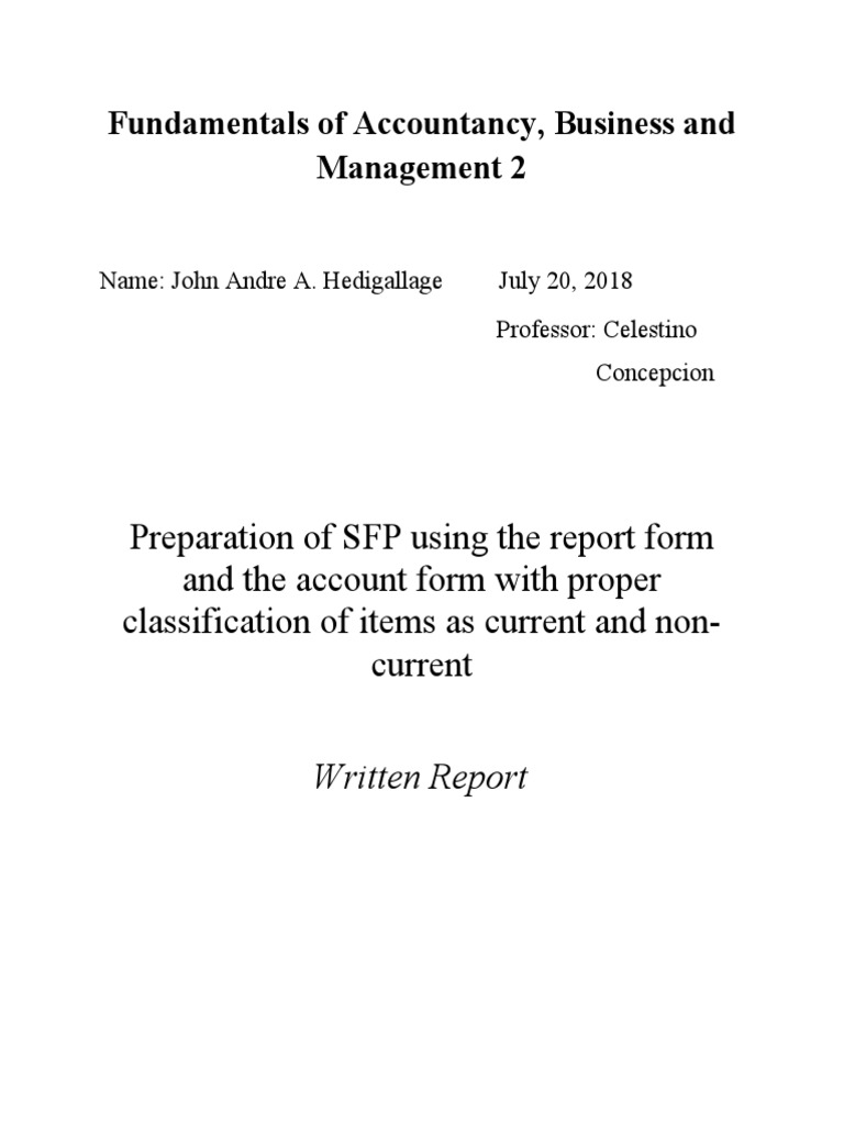 WR SFP Using Report and Account Form | Download Free PDF | Balance ...