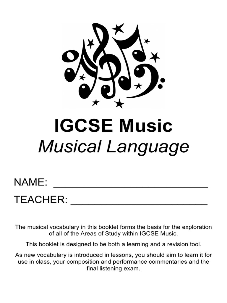 IGCSE Music: Musical Language | PDF | Clef | Song Structure