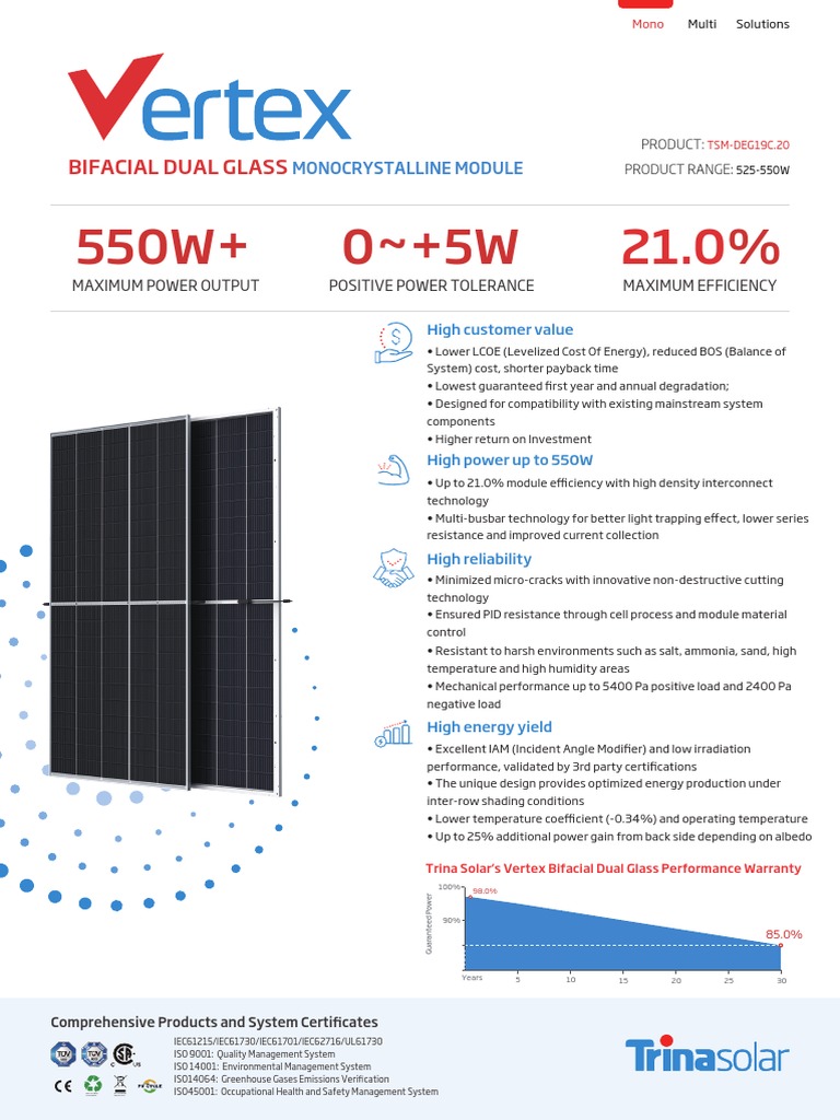 Bifacial Dual Glass: Monocrystalline Module | PDF | Photovoltaics ...