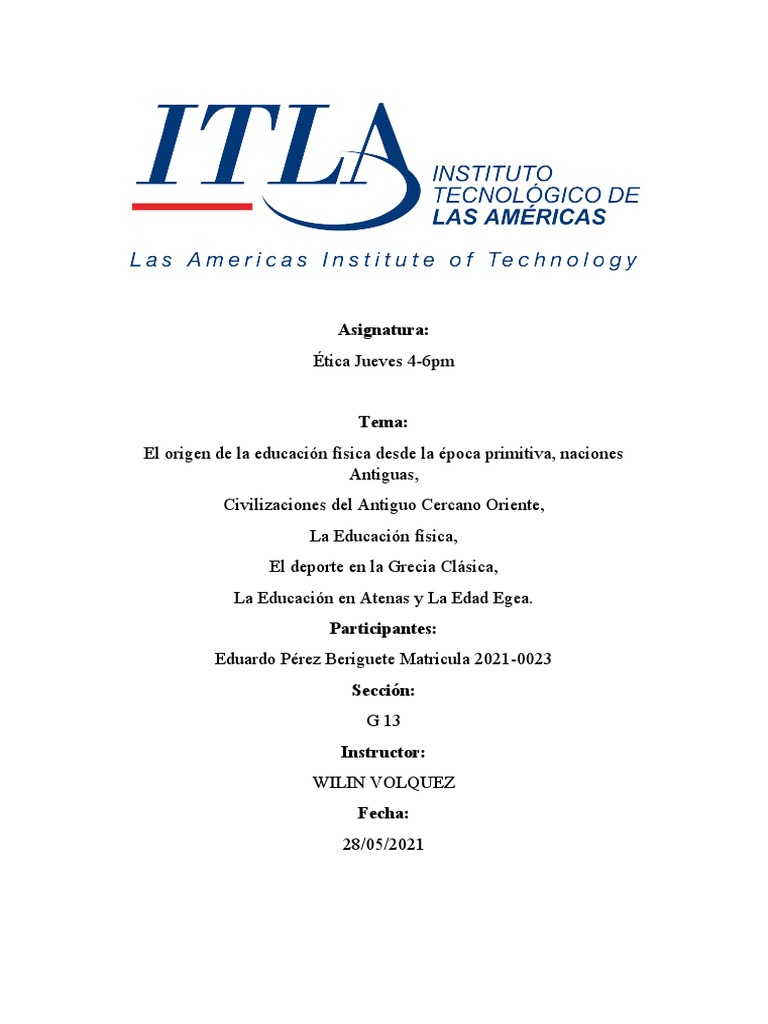 Hoja de Persentacuion Itla | PDF