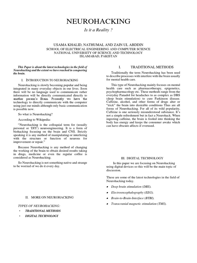 Neurohacking: Is It A Reality ? | PDF | Electroencephalography | Brain