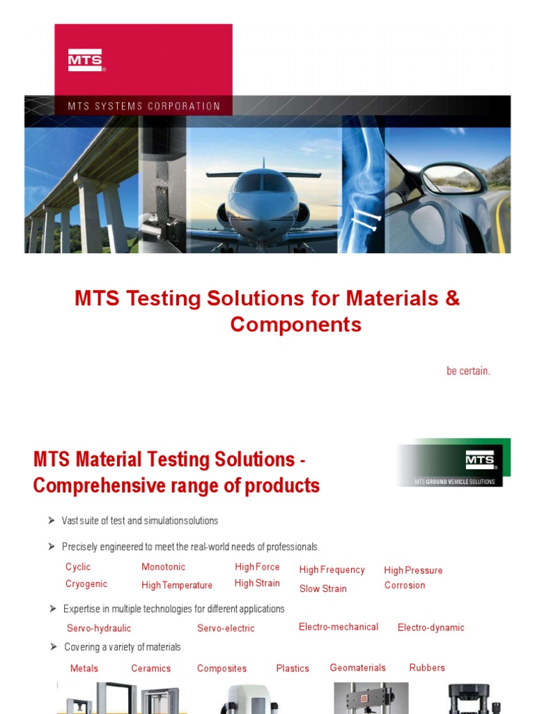 Comprehensive Overview of MTS Material and Component Testing Solutions ...