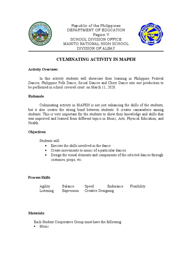 Culminating Activity 1 | PDF | Dances | Human Nature