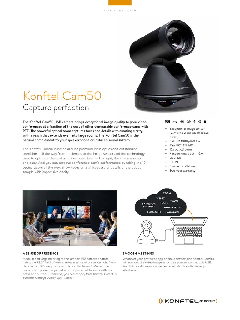 Konftel Cam50: Capture Perfection | PDF | Zoom Lens | Camera
