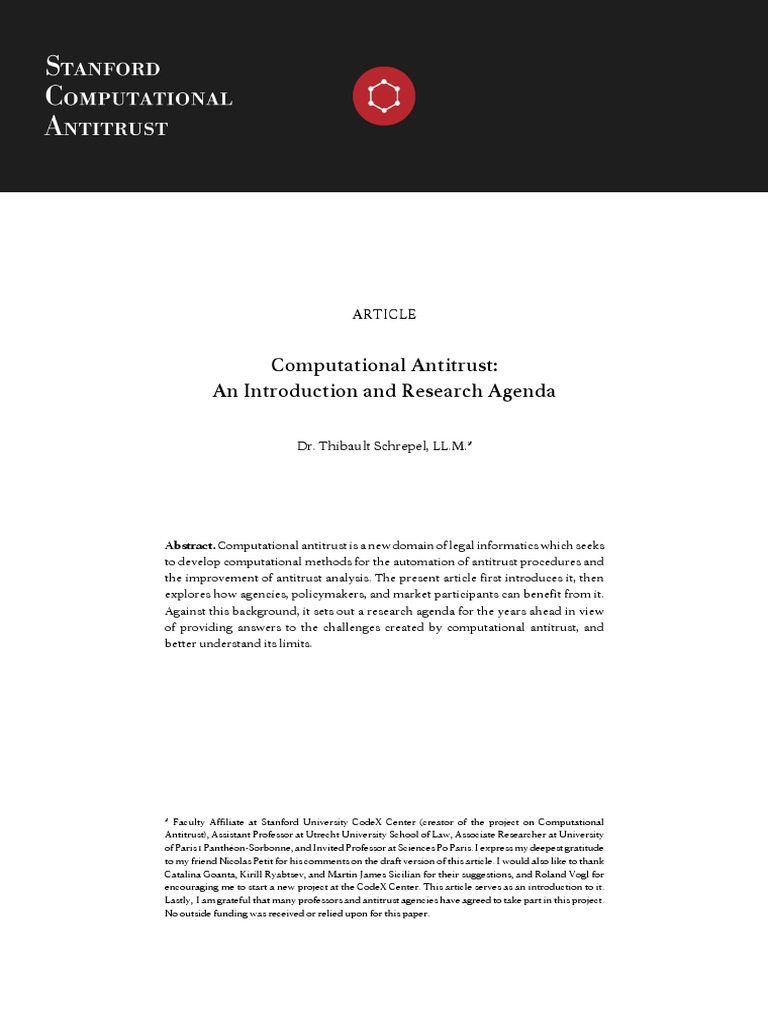 Computational Antitrust: An Introduction and Research Agenda | PDF ...