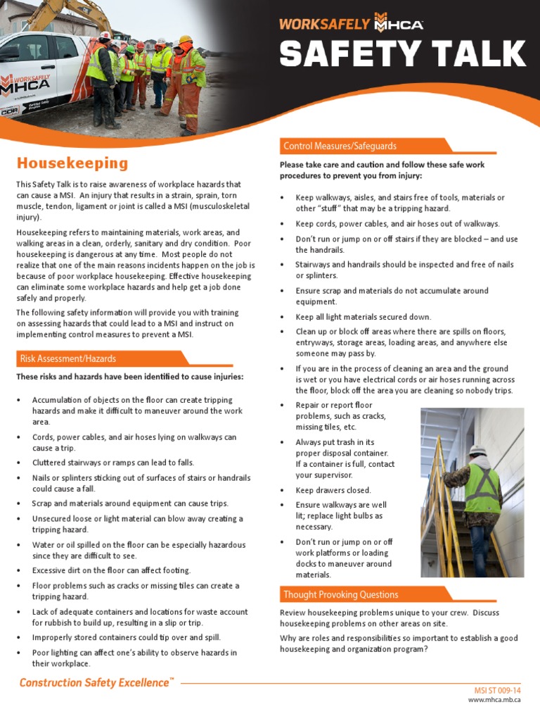 Housekeeping: Control Measures/Safeguards | PDF | Stairs | Housekeeping