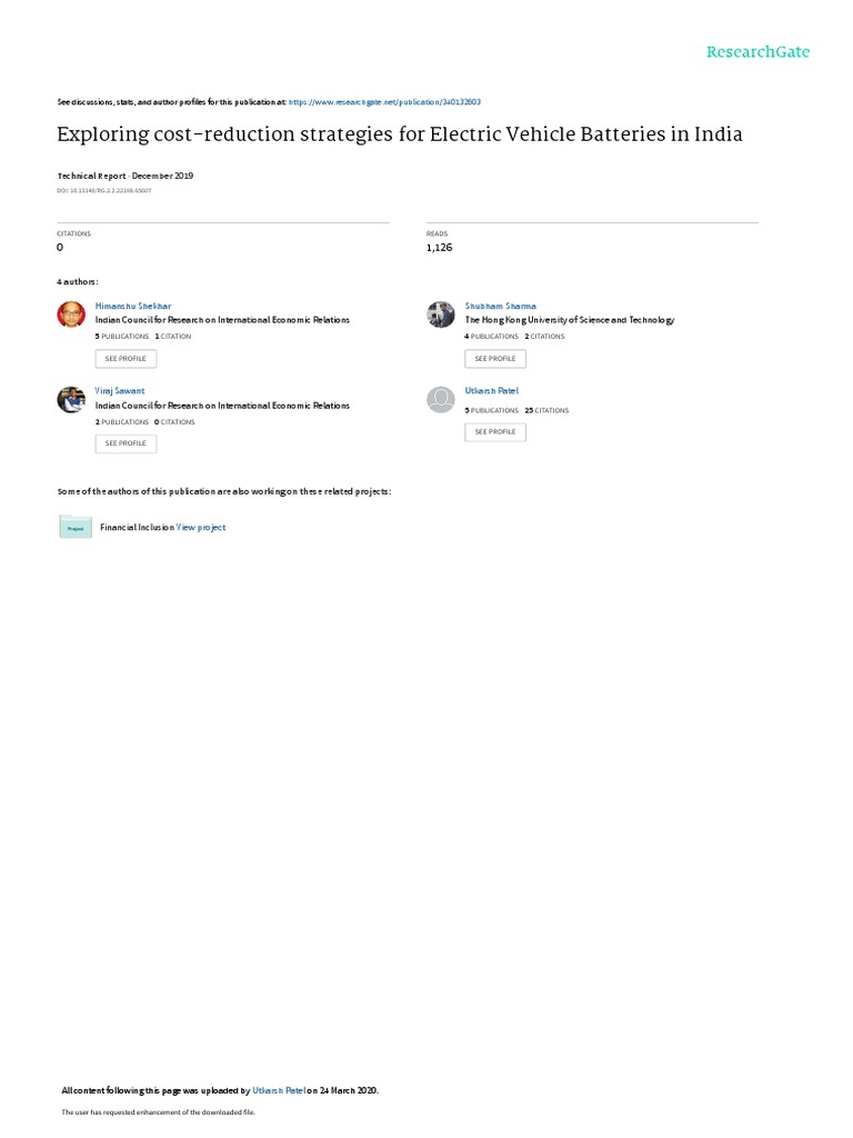 Exploring Cost Reduction Strategies For Electric Vehicle EV Batteries ...