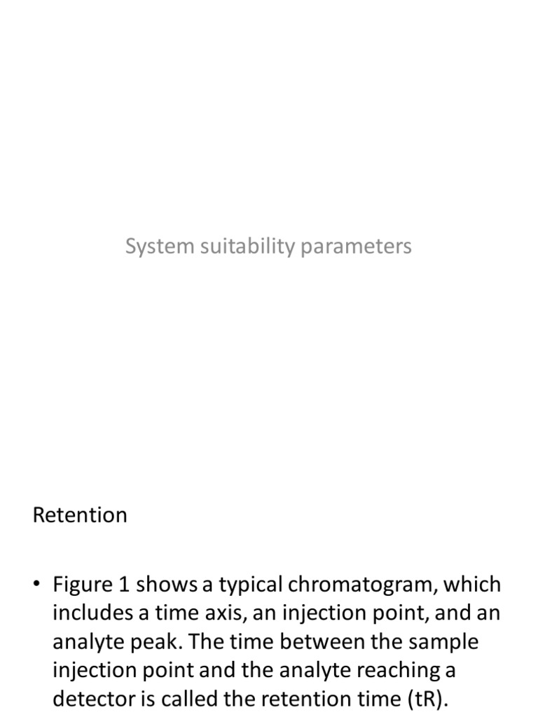 System Suitability Parameters - HPLC | PDF | Teaching Methods & Materials