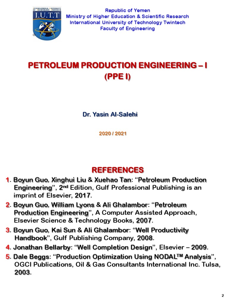Petroleum Production Engineering I Lecture on Production System | PDF ...