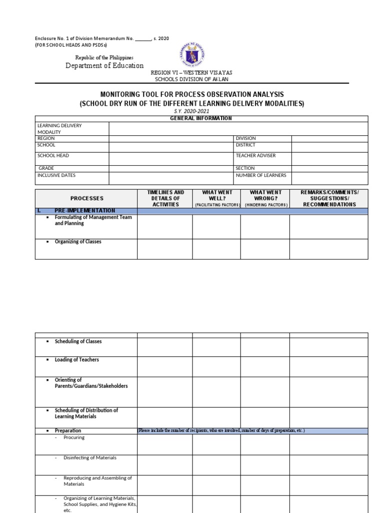 LDMs Monitoring Tool For SH and PSDS | PDF | Education Theory | Learning