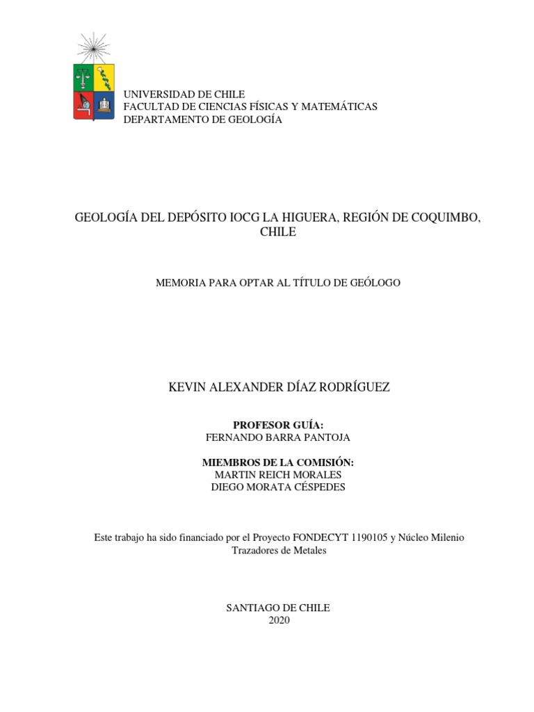 Geología del Depósito IOCG La Higuera | PDF | Andes | Minería