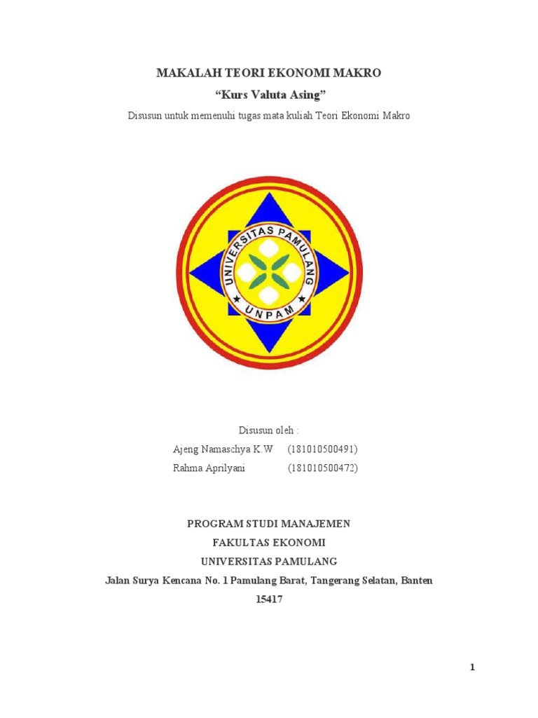 Makalah Teori Ekonomi Makro 1 | PDF | Kajian Bahasa Asing