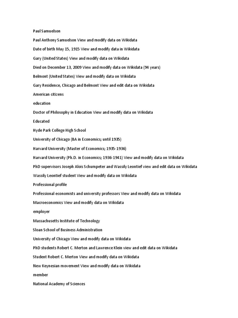 Paul Samuelson | PDF