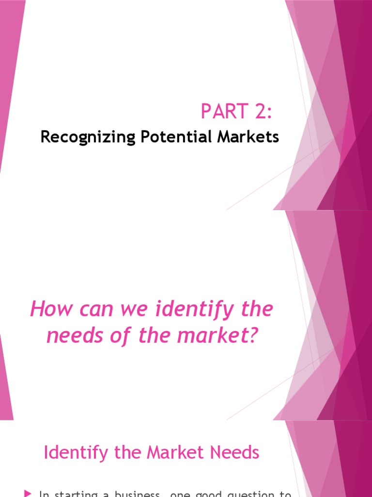 Recognizing Potential Markets | PDF | Business Economics | Market (Economics)