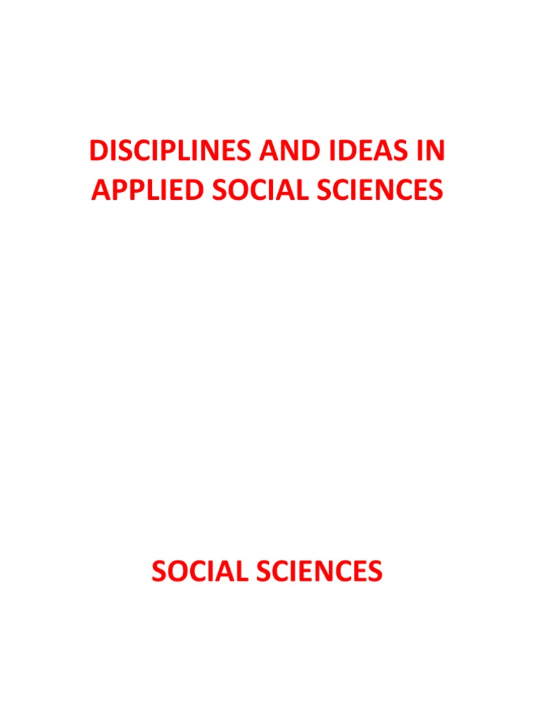 Disciplines and Careers in Applied Social Sciences: An Overview of ...