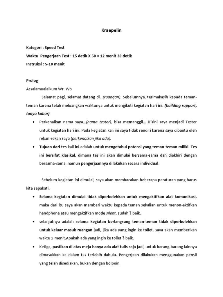 Kraepelin - Intg | PDF