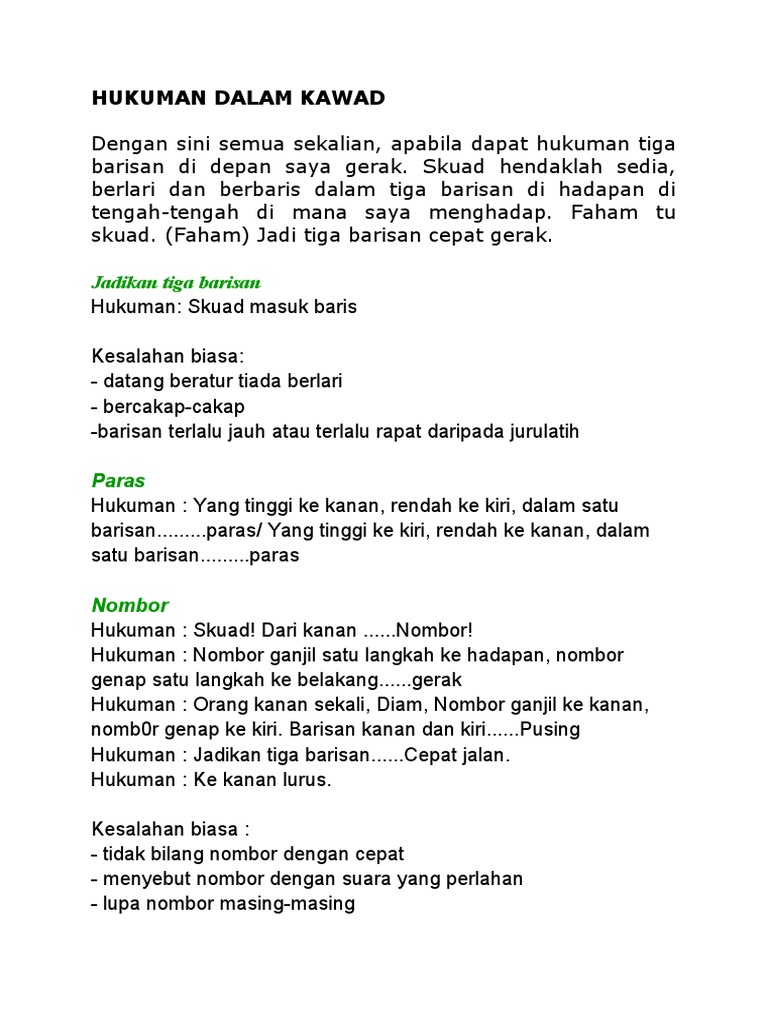 Hukuman Kawad Krs | PDF