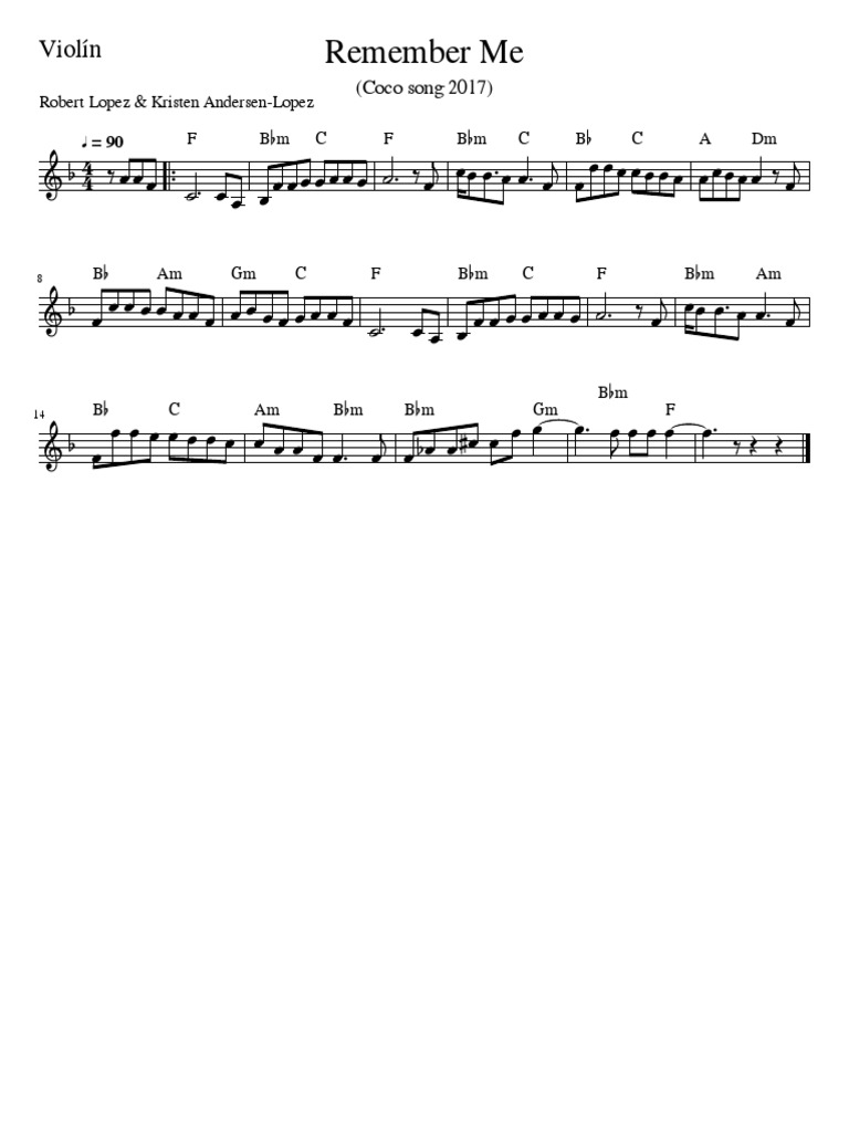 Remember Me Coco-Violín | PDF