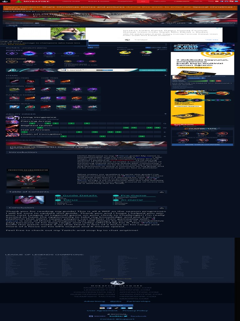 Varus Build Guide (10.25) The ULTIMATE S11 Diamond 1 Varus Guide ...