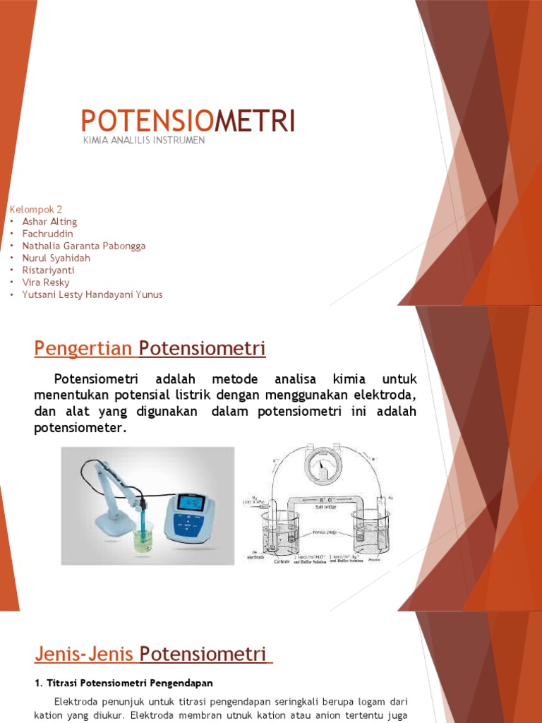 POTENSIOMETRI: TEKNIK ANALISIS KIMIA BERDASARKAN PENGUKURAN POTENSIAL ...