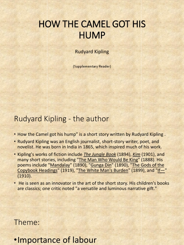 How The Camel Got His Hump | PDF | Rudyard Kipling | Syntax