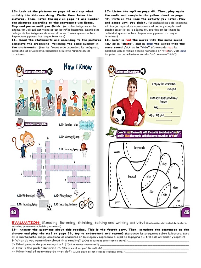 Workshop 3rd Grade UNIT 4 (Second Part) | PDF