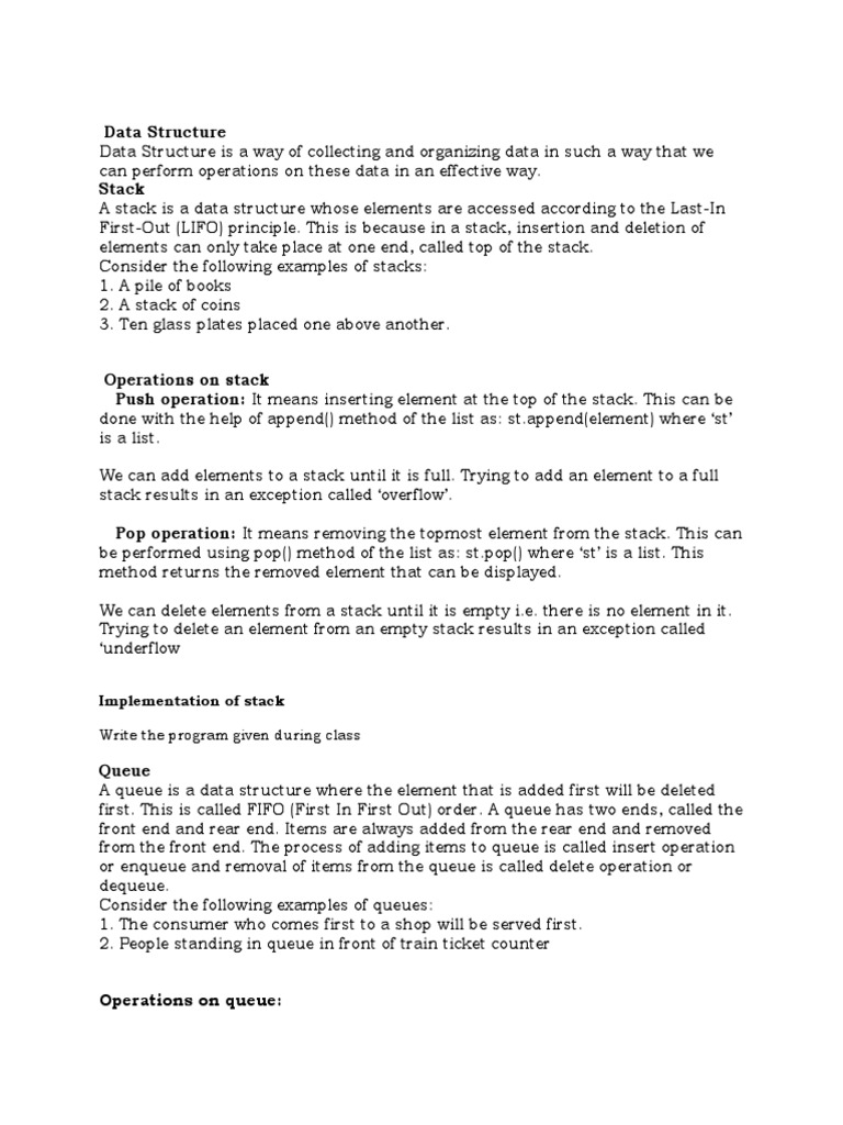 Data Structure: Operations On Queue | PDF | Queue (Abstract Data Type ...