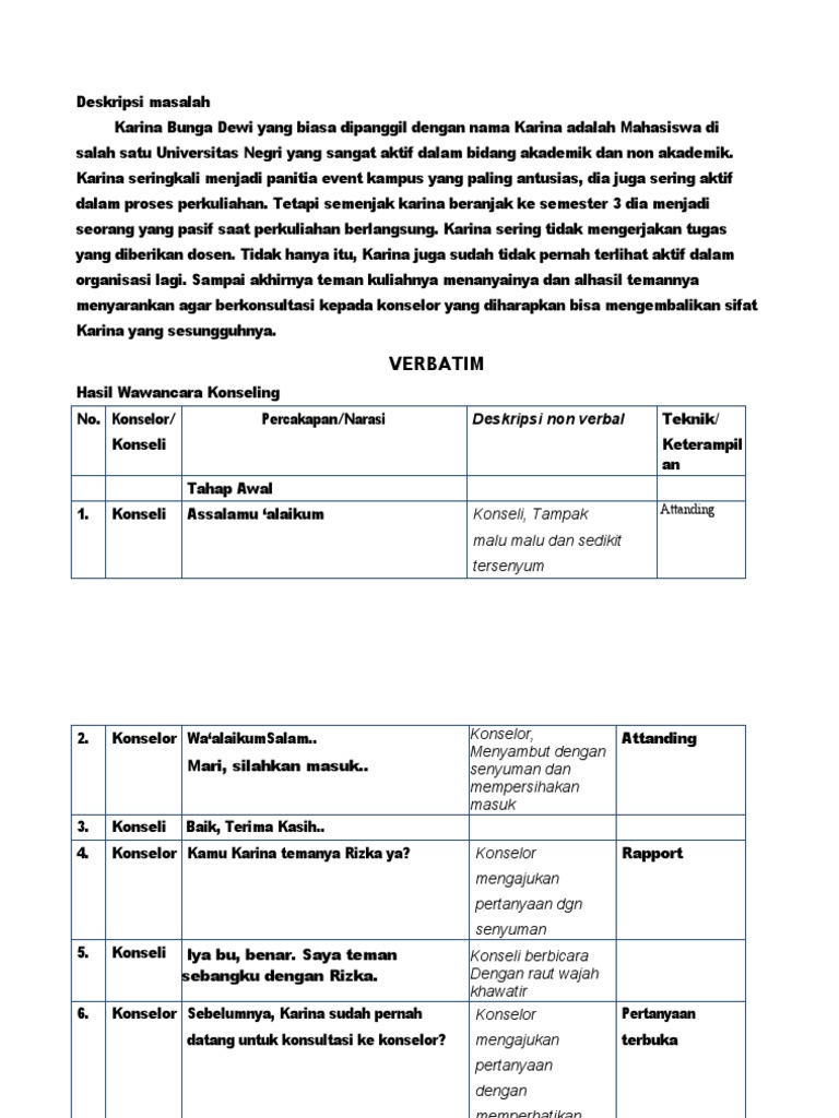 Verbatim Hasil Wawancara | PDF