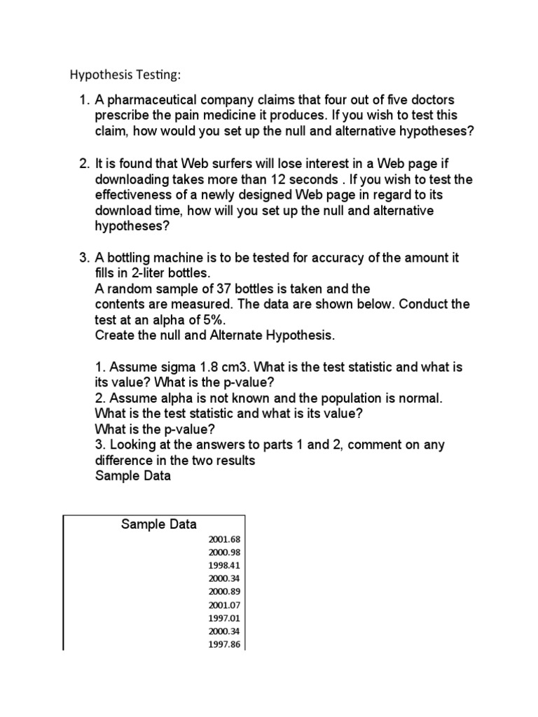 Assignment Problems | PDF | P Value | Null Hypothesis