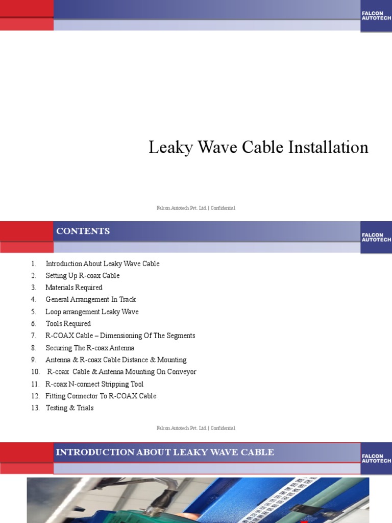 Leaky Wave Cable Installation: Falcon Autotech Pvt. Ltd. - Confidential ...