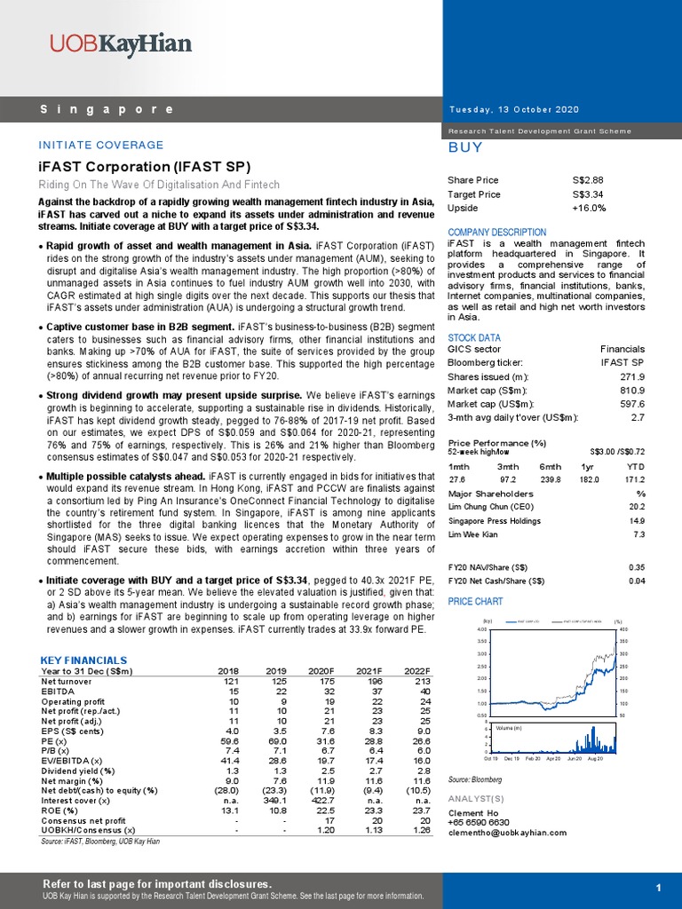 iFAST UOB | PDF | Dividend | Wealth Management
