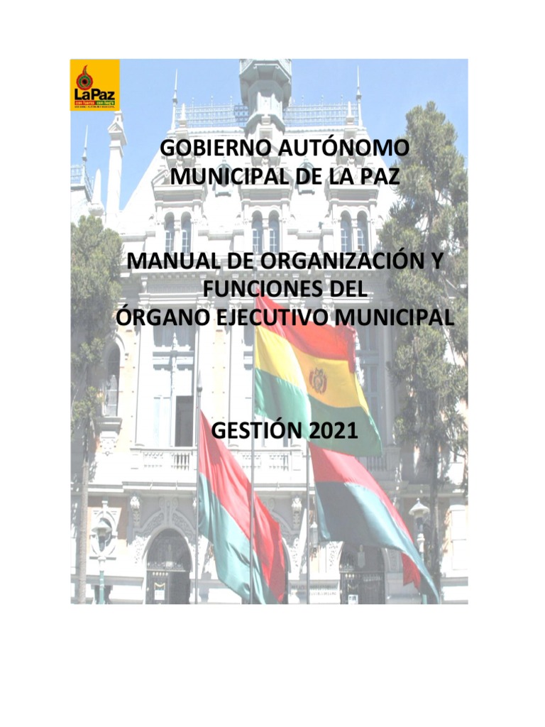Manual de Organización y Funciones GAMLP 2021 | PDF | Alcalde | Regulación