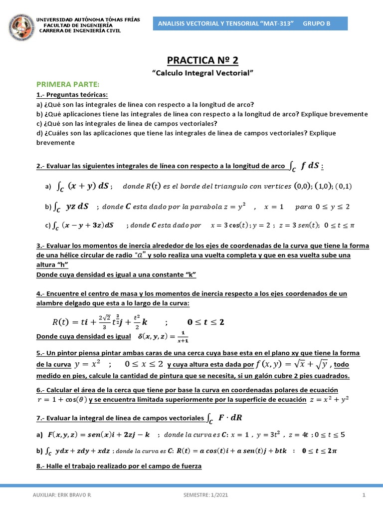 Calculo Integral Vectorial | PDF | Integral | Vector Euclidiano