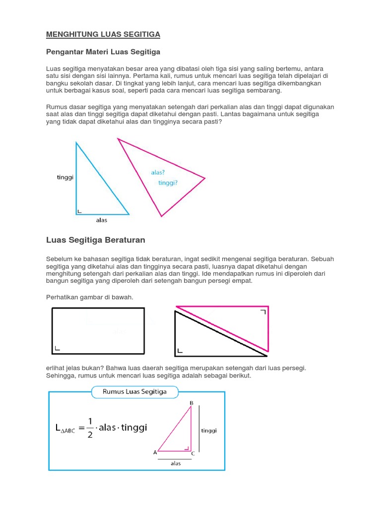 MENGHITUNG LUAS SEGITIGA Sembarang | PDF