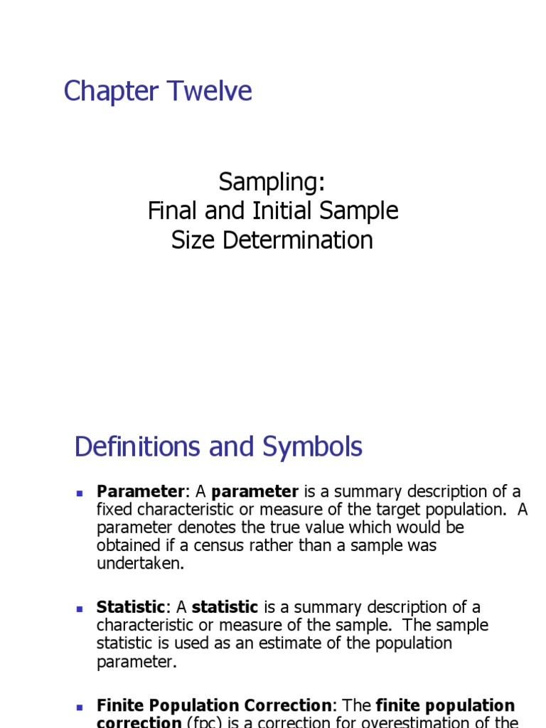 12 Final and Initial Sample Size Determination | PDF | Confidence ...