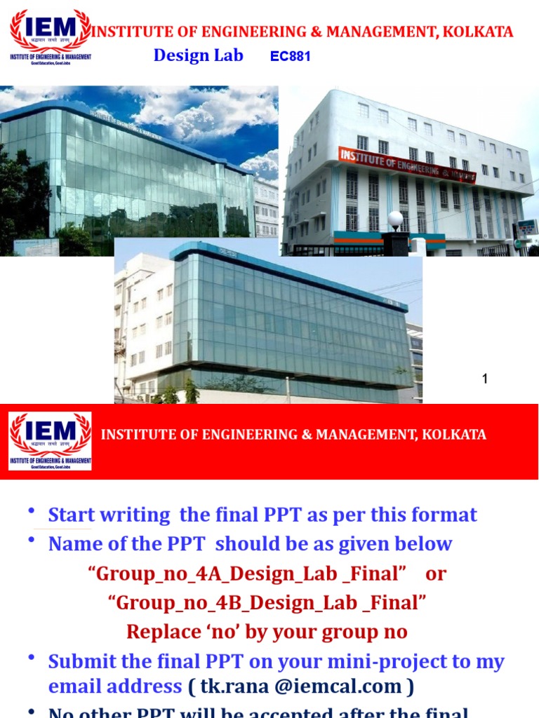Design Lab: Institute of Engineering & Management, Kolkata | PDF ...