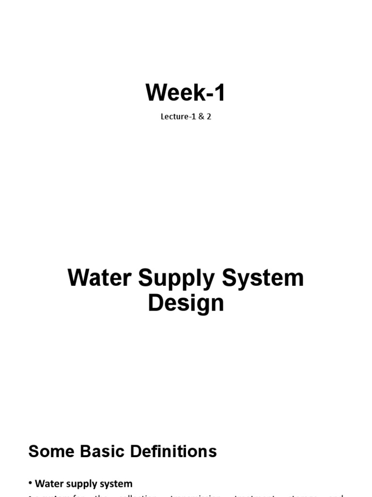 Week-1 Lec-2-Introduction To Water Supply System Design | PDF | Water ...