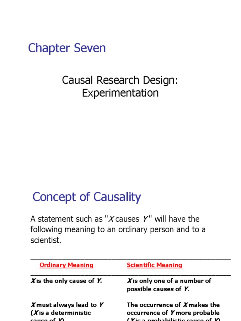 07 Causal Research Design | PDF | Causality | Experiment