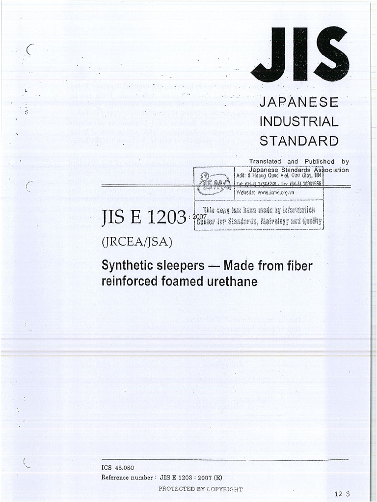 JIS E 1203 Tà Vẹt Tổng Hợp | PDF