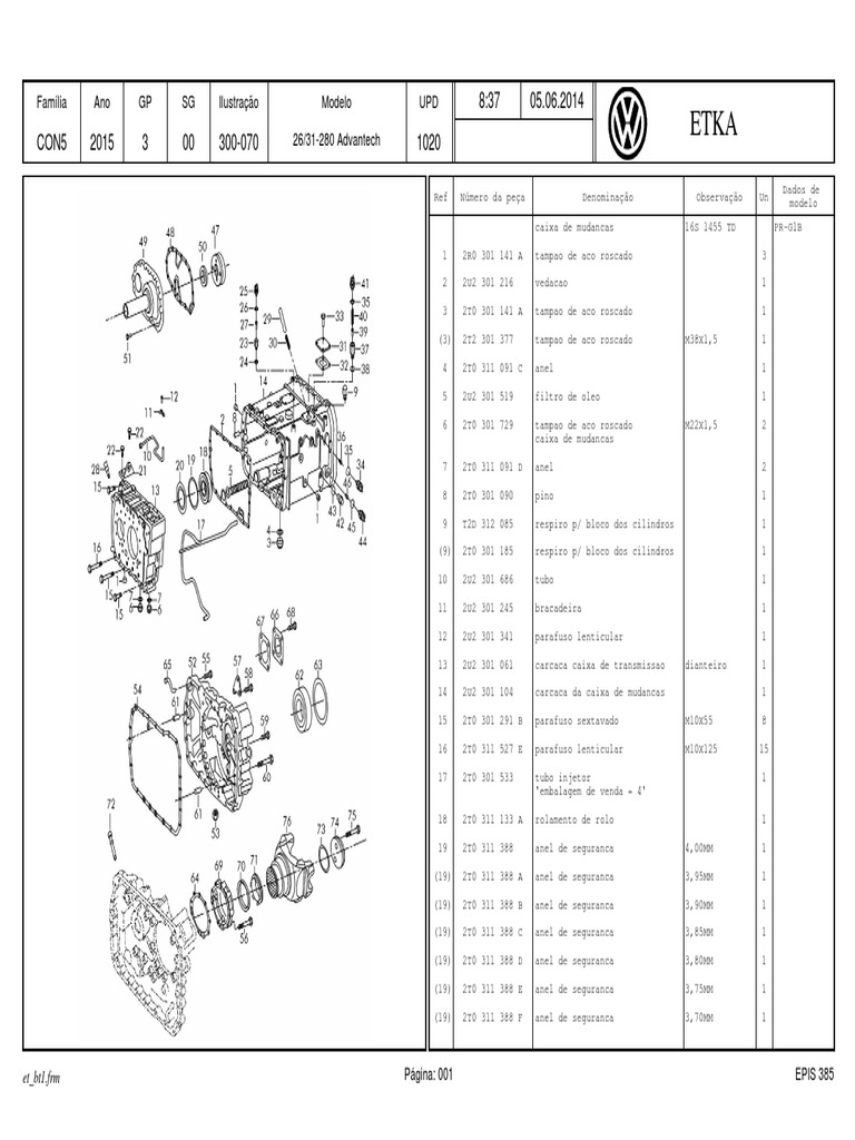 Catálogo de Peças VW 26.280 | PDF | Bens manufaturados | Máquinas