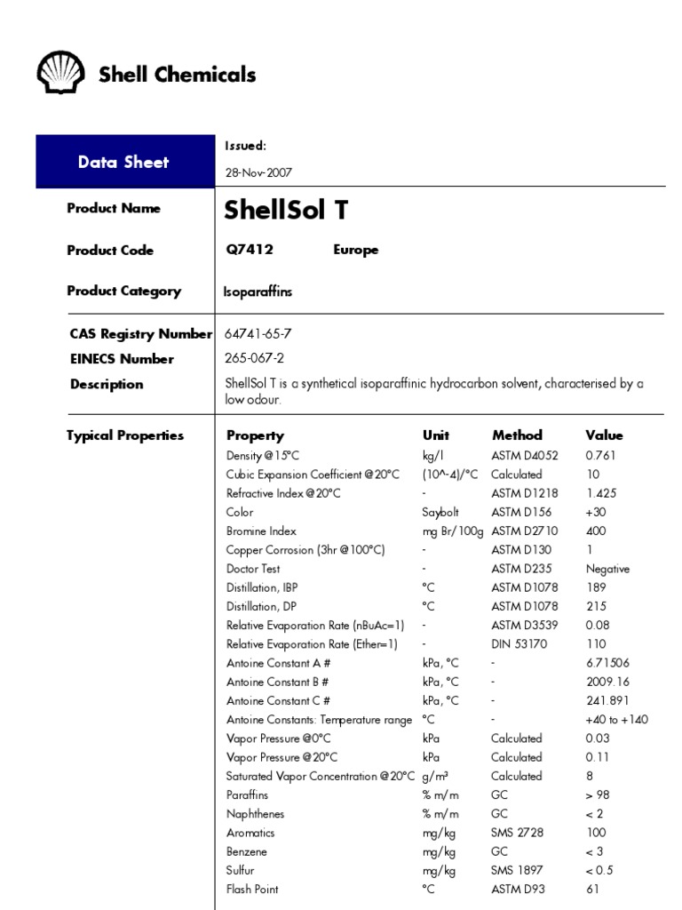 Isoparaffins Shellsolt Europe | PDF | Applied And Interdisciplinary ...