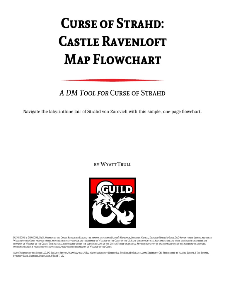 Curse of Strahd Castle Ravenloft Map Flowchart | PDF | Room ...