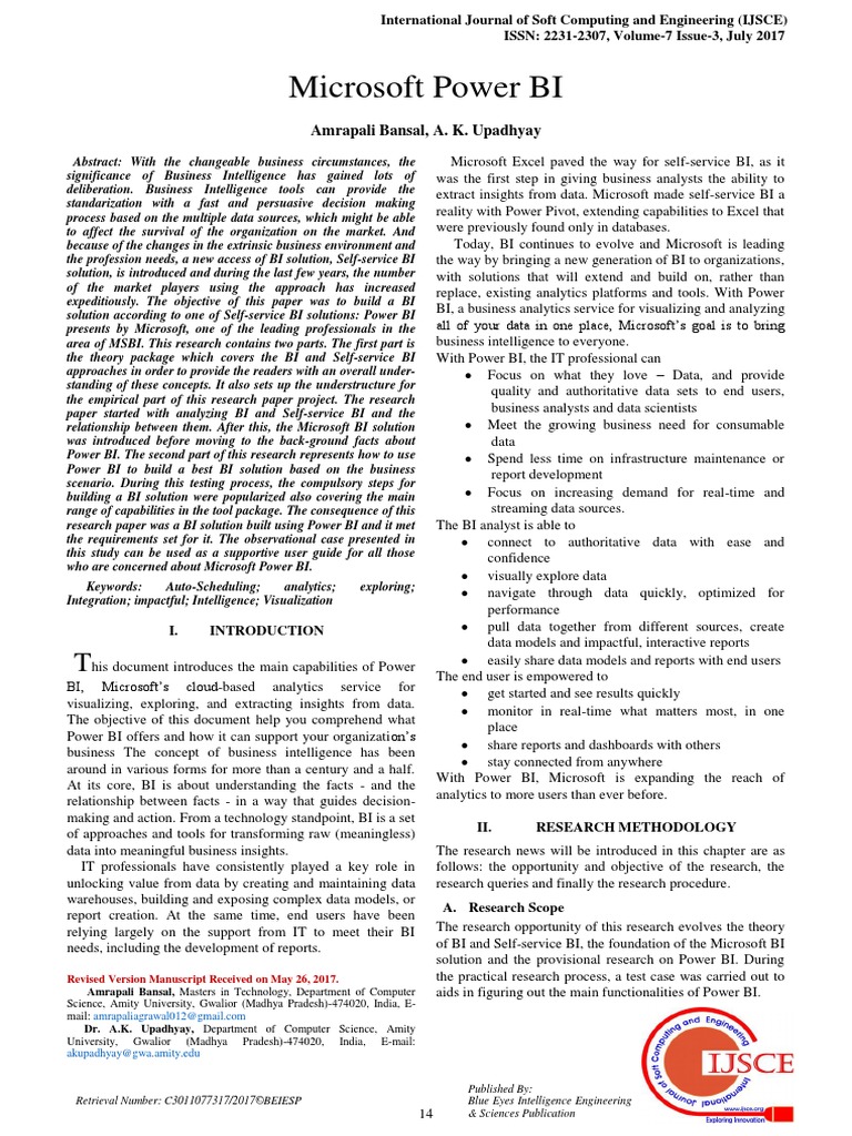 Microsoft Power BI: Amrapali Bansal, A. K. Upadhyay | PDF | Business ...