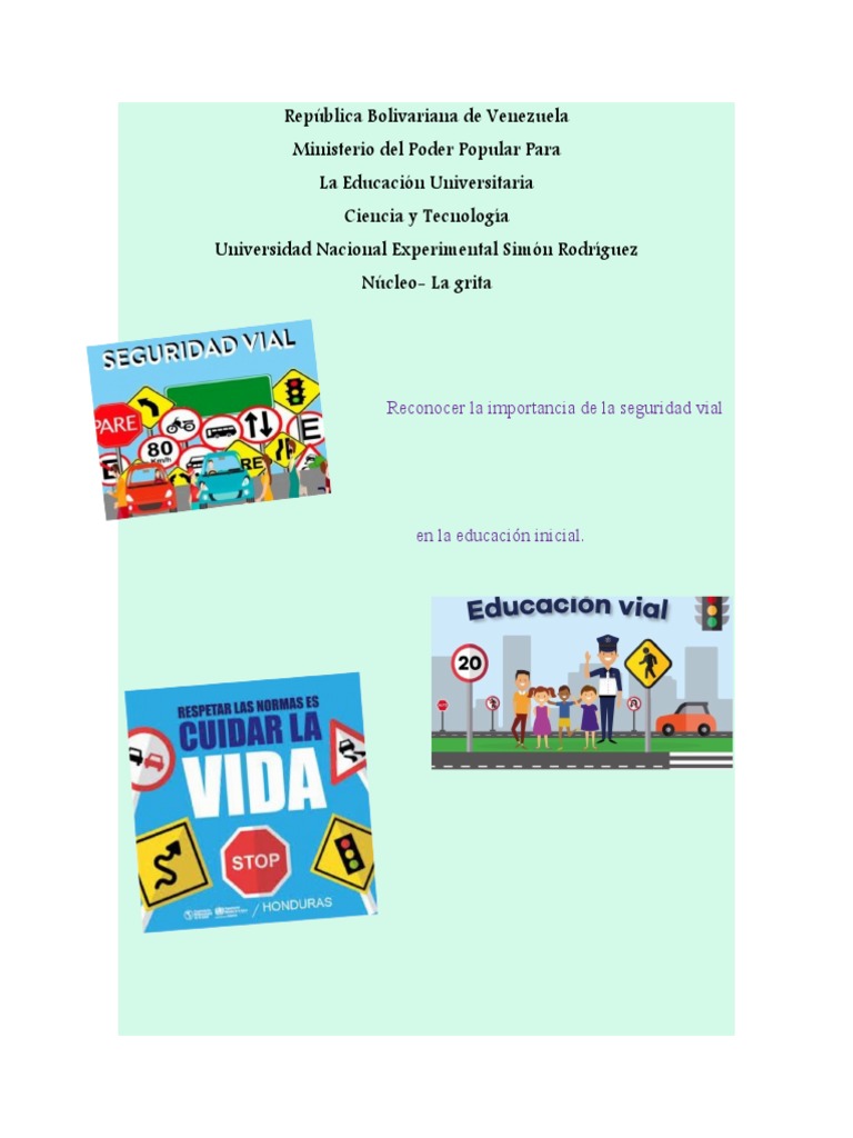 Educación Vial para Niños en Venezuela | PDF | Seguridad vial | Semáforo