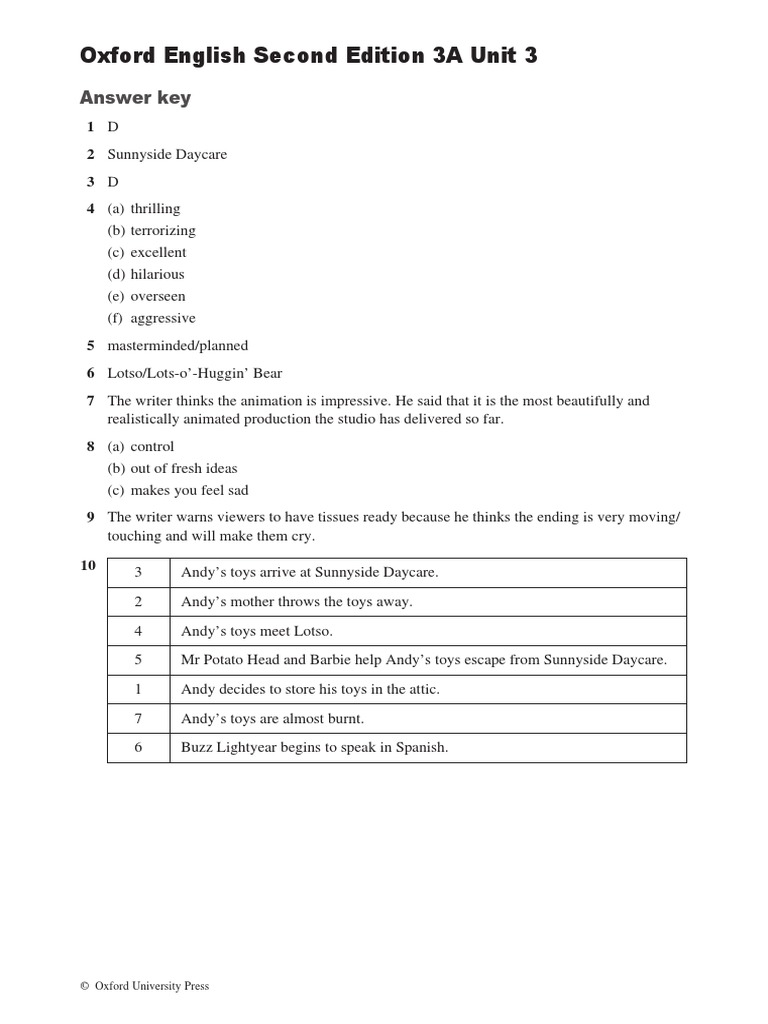 Oxford English Forward 3A Unit 3 Answers | PDF