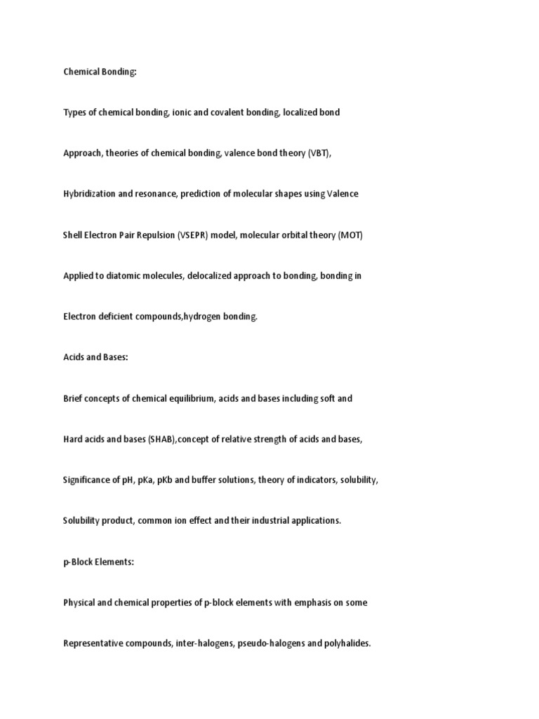 Inorganic Syllabus | PDF