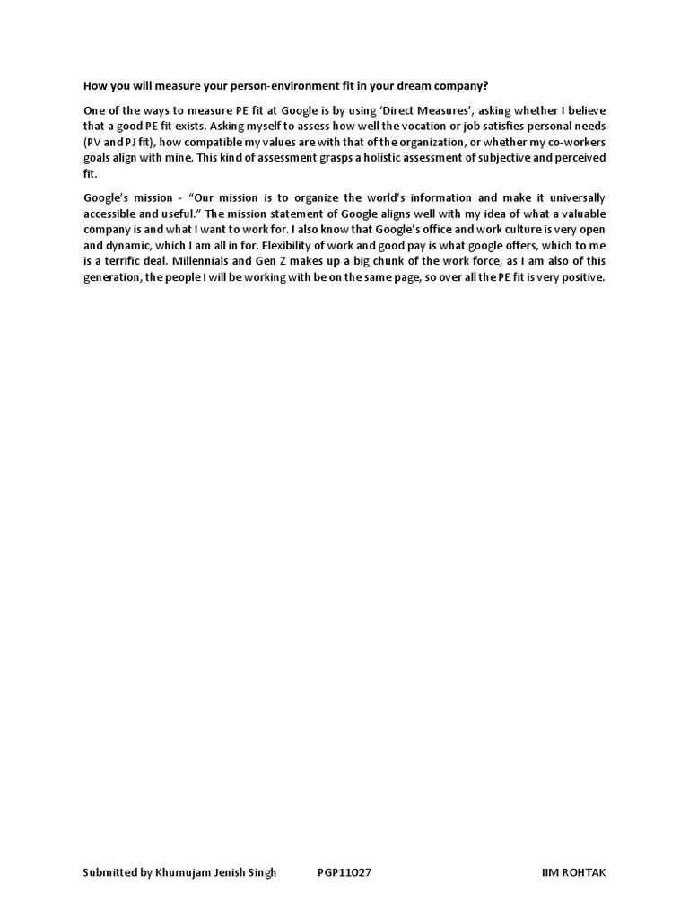 Measuring PE Fit Example | PDF