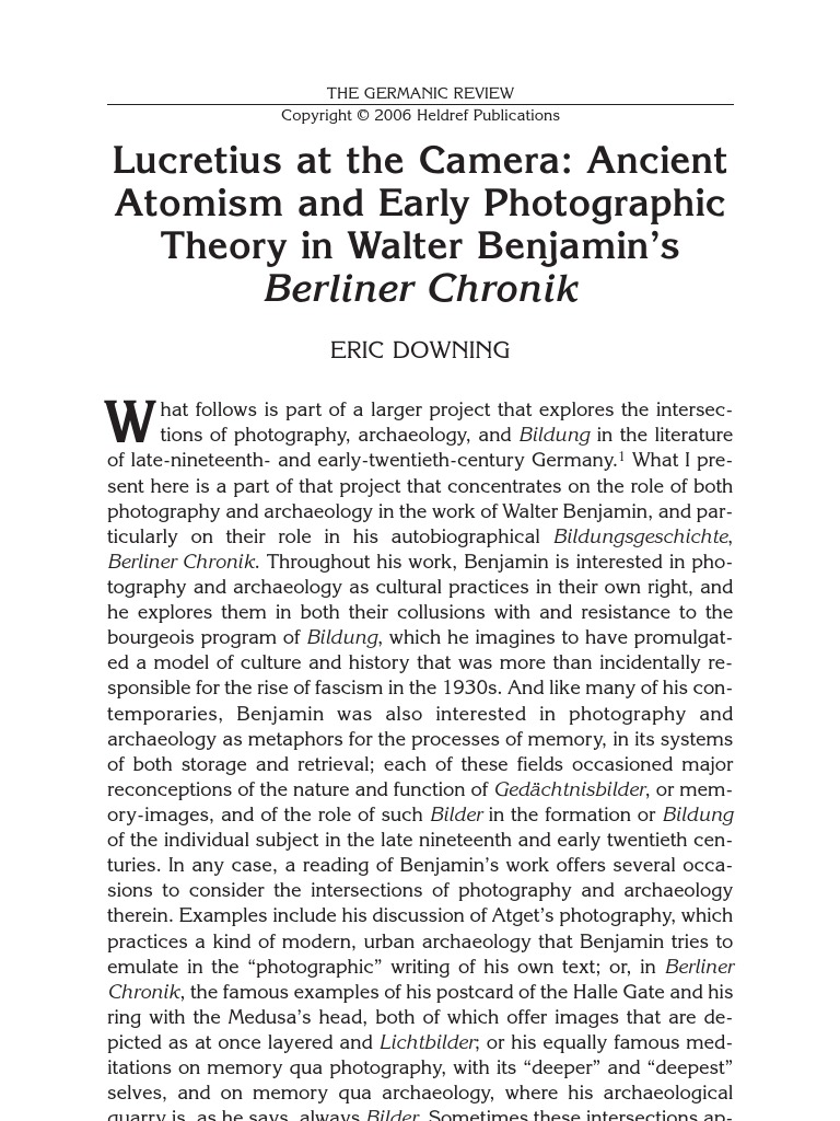 Downing, Eric - Lucretius at The Camera - Ancient Atomism and Early ...